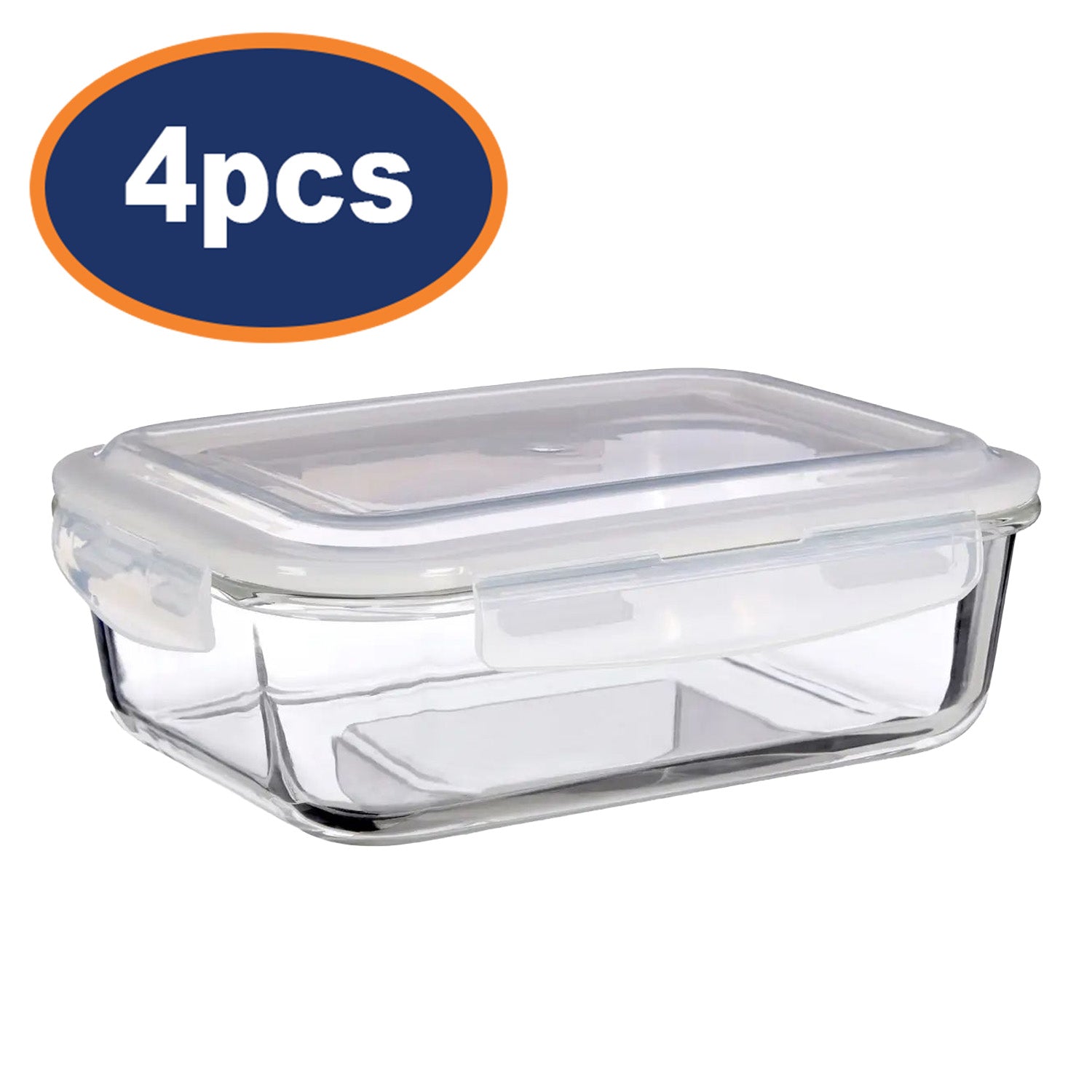 Freska 4pc 1520ml Borosilicate Glass Lunch Box