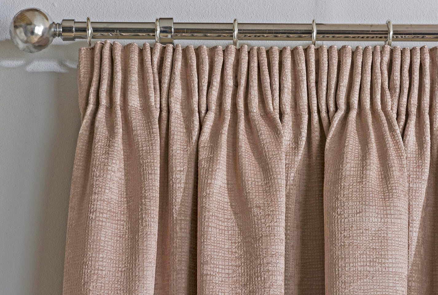 90x90" Latte Matrix Textured Pencil Pleat Curtains