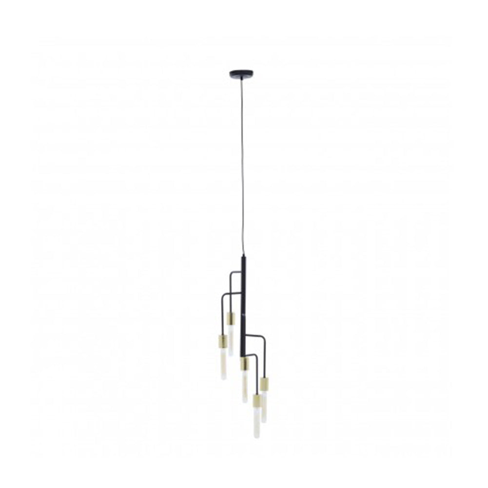 Lagona 5-Bulb Gold & Black Pendant Light
