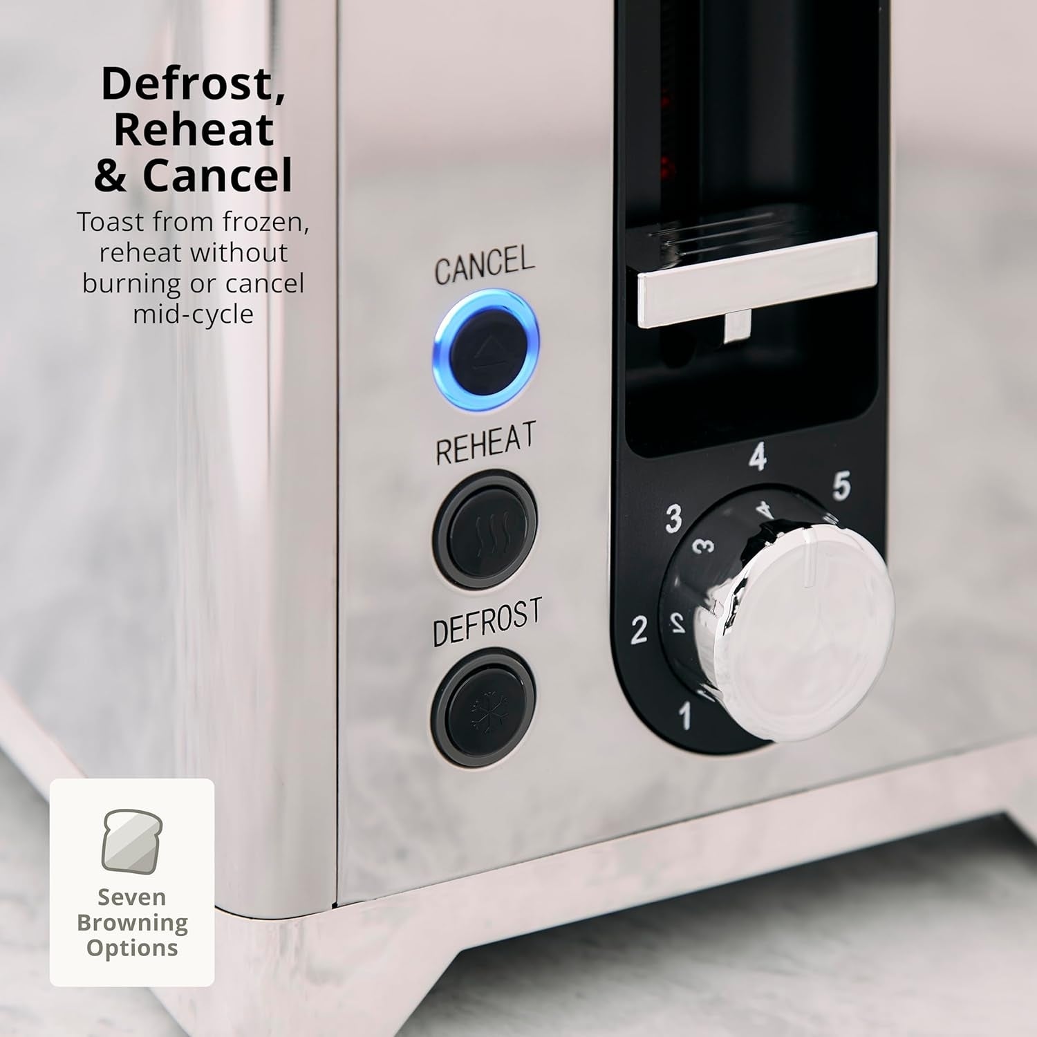 930W Silver Swan Solace 2-Slice Toaster